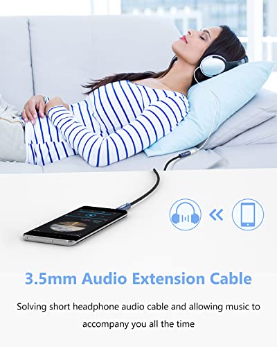 MillSO Headphone Extension Cable 3.5mm Male to Female 4 Pole TRRS Extension Cable [Nylon Braid] Stereo Aux Extension Cable Audio Cord Extender for PC, Smartphone, Speaker - Young Series (4ft/1.2m)