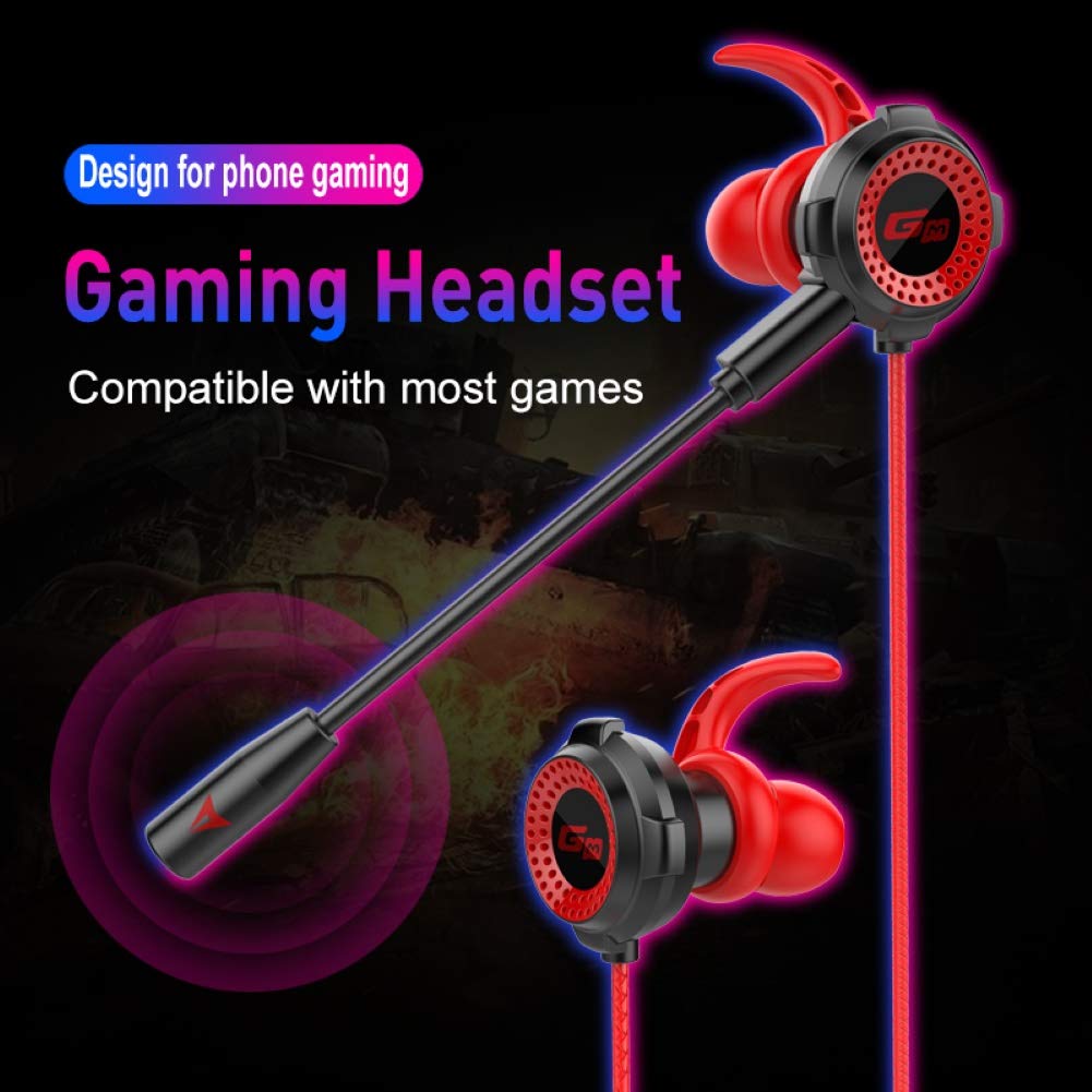 Gaming Earbuds Wired with Microphone, in-Ear Gaming Headset Earphones Headphones for PS5s PS4s, Xboxs Ones, Nintendos Switch, Playstations 4 5, Mobile Gaming 3.5MM Jack Headphones Black