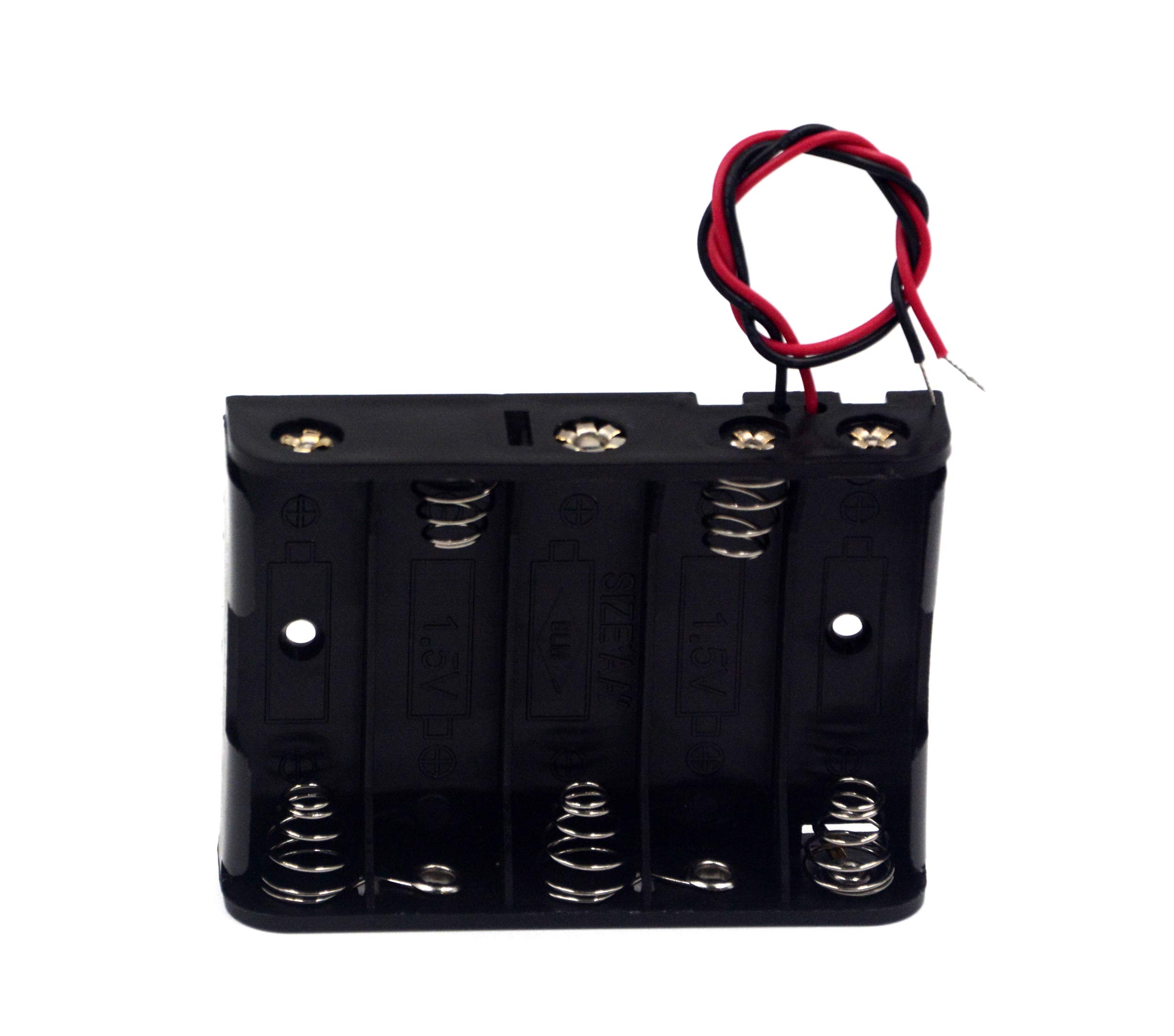 LampVPath (Pack of 2 5 AA Battery Holder, 5 AA Battery Holder with Leads, 5 AA Battery Holder with Wires