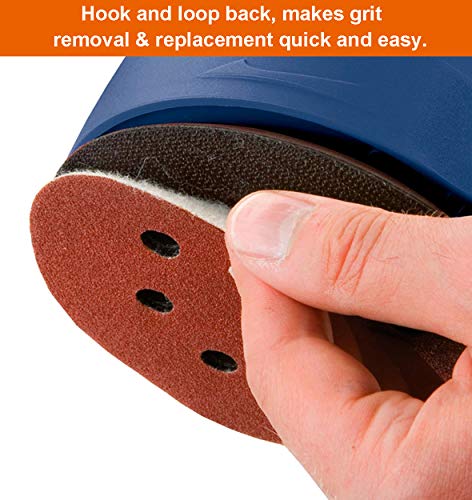 60Pcs Sanding Discs 5 Inch 8 Holes, 1000/800/600/400/320/240 Grit Sandpaper for Random Orbital Sander