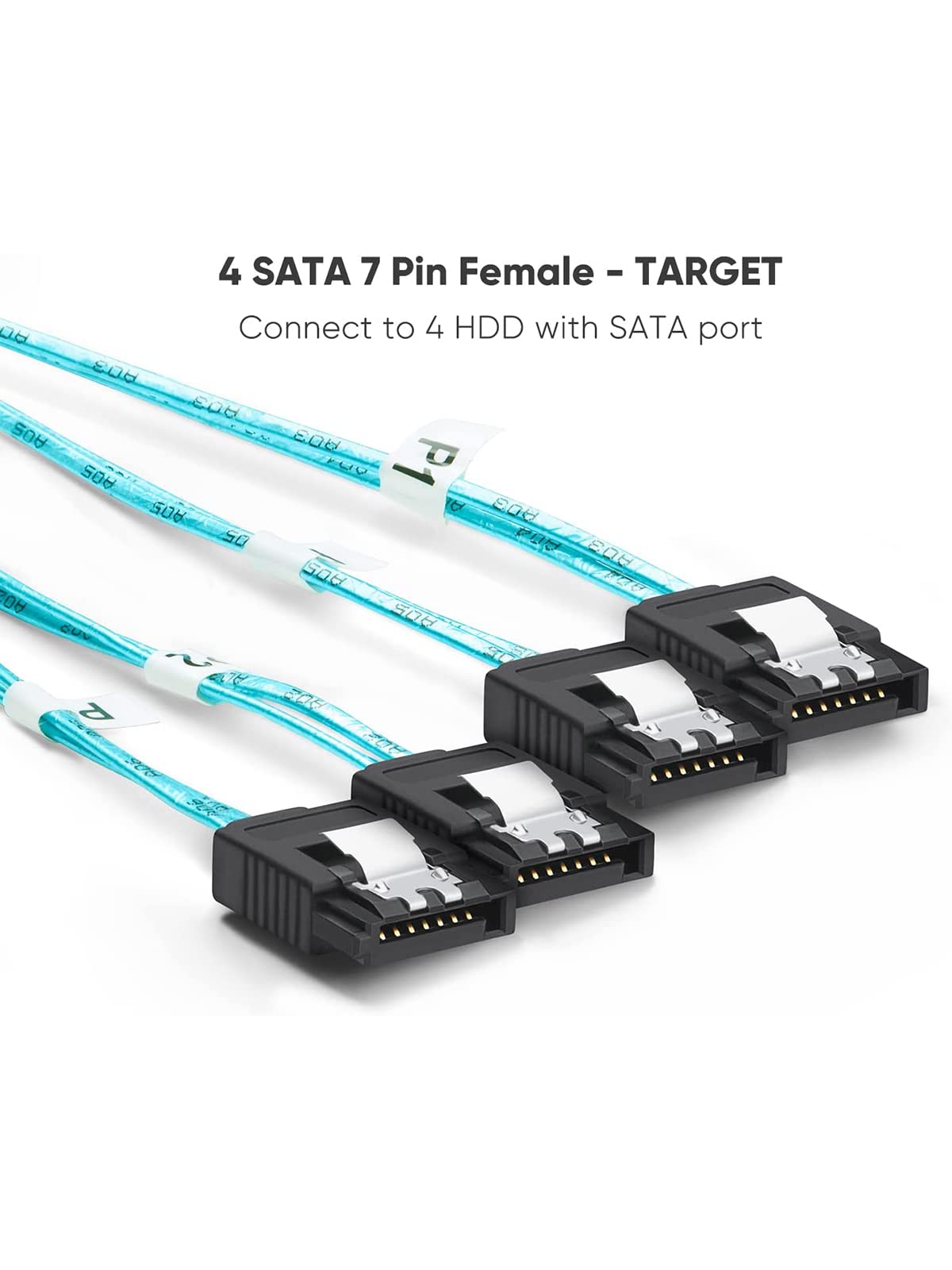 CableCreation Mini SAS 26Pin (SFF-8088) Male to 4 SATA 7Pin Female Cable, Mini SAS Host/Controller to 4 SATA Target/Backplane, 1M / 3.3FT