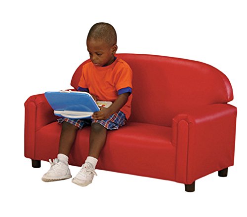 Brand New World Furniture FPVR100 Preschool Premium Vinyl Upholstery Sofa -Red