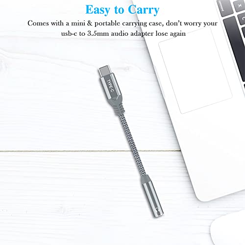 TITACUTE USB C Headphone Adapter for Galaxy S23 S22 Ultra A53 A54 USB C to 3.5mm Jack Audio Adapter Aux Cable Hi-res DAC Earphone Dongle for Samsung S21 S20 Z Flip 4 Google Pixel 6 6a 7 Pro 7a OnePlus