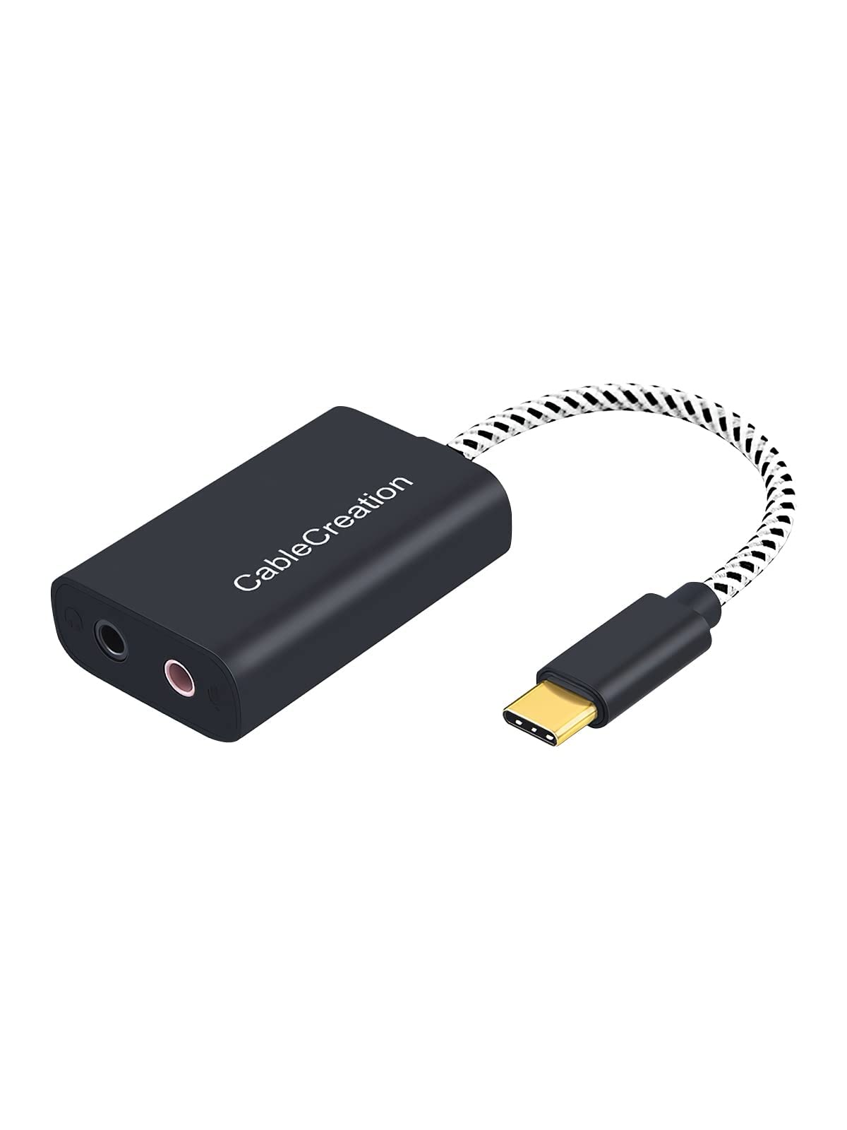 CableCreation Type C External Sound Card with 3.5 mm Audio Jack, USB-C Microphone Headphone Adapter Compatible with MacBook Pro, iMac, iPad Pro 2020, iPhone 16/15, Galaxy S24/ S23/ S22/ S21+
