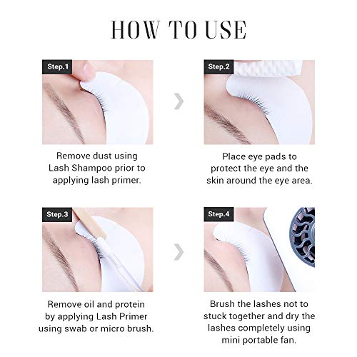 Lash Primer for Eyelash Extension 1.7 FL/oz (50ml) / Pre-Treatment for Semi Permanent Eyelash/Easily Removes Proteins and Oils/Oil Free/Longer Extension Retention (1.7 FL/oz (50ml))