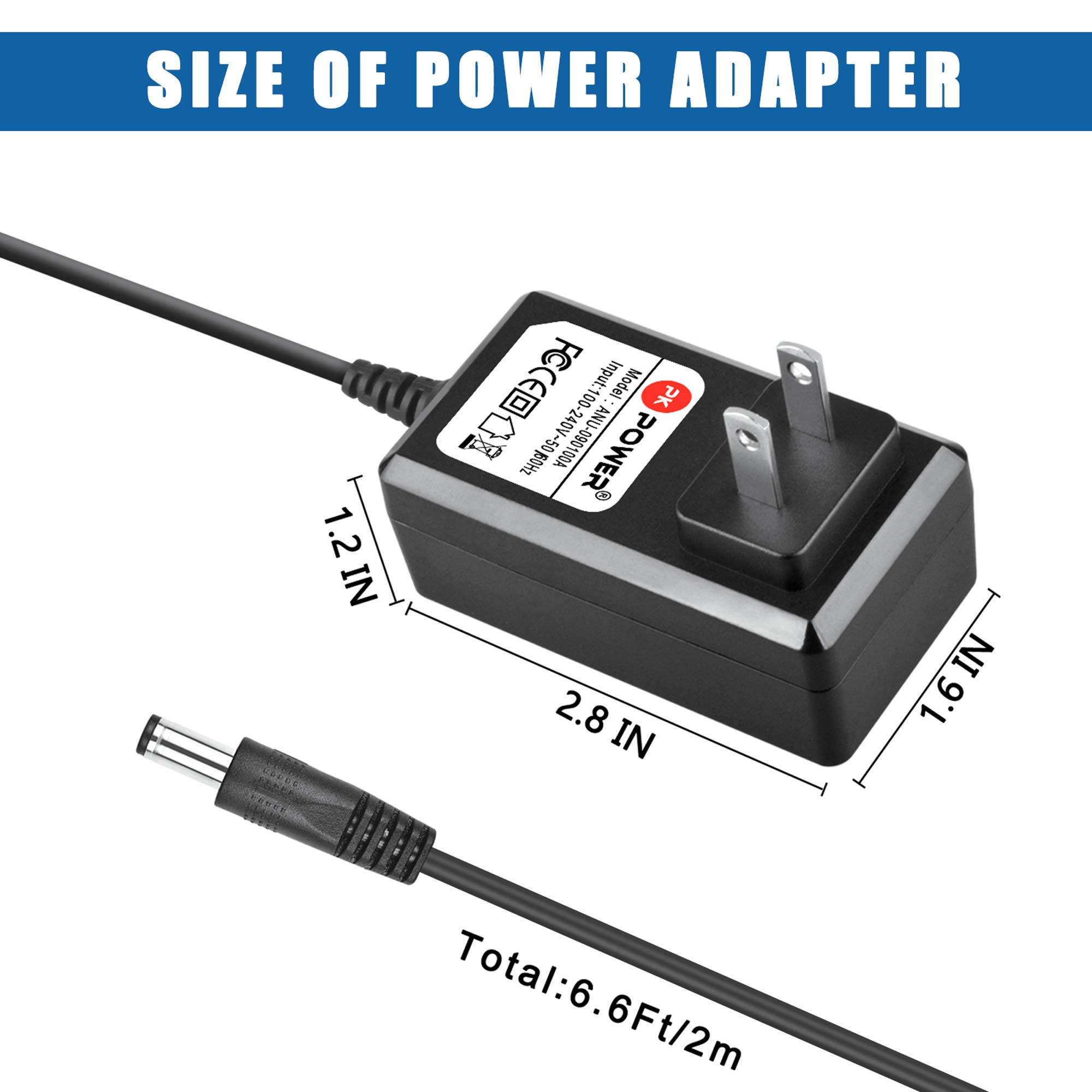 PKPOWER 9V AC Adapter Power Supply for Emerson 1-FS4000 1-FS4000-000 1FS4000000 Swiffer Sweeper Vacuum Power Supply Cord