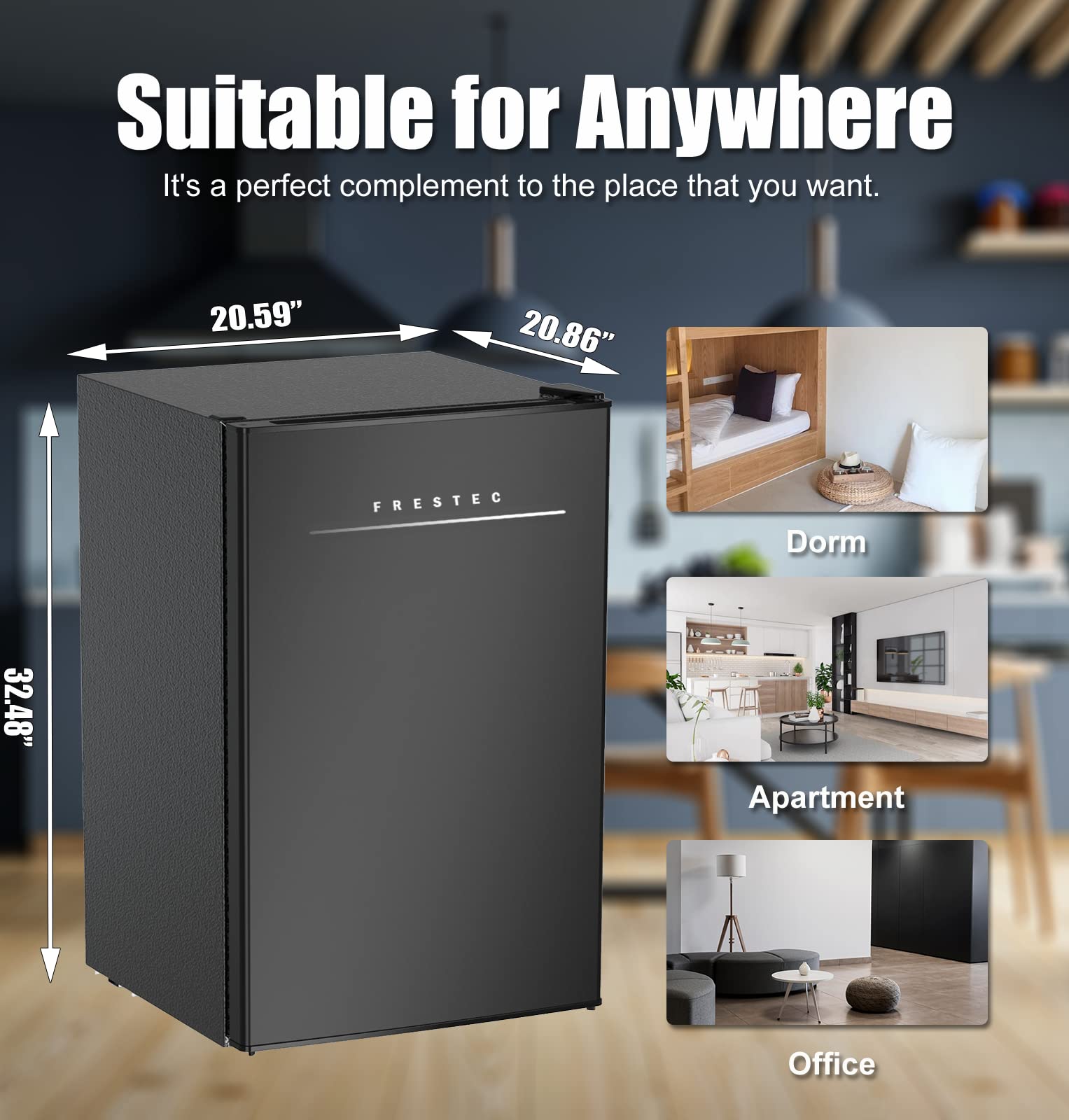 4.5 Cu.Ft Compact Fridge Mini Refrigerator with Freezer Small Refrigerator Auto Defrost,Super Quiet,6 Adjustable Mechanical Thermostat,Energy Saving,LED Inside for Room Dorm Office (Black)