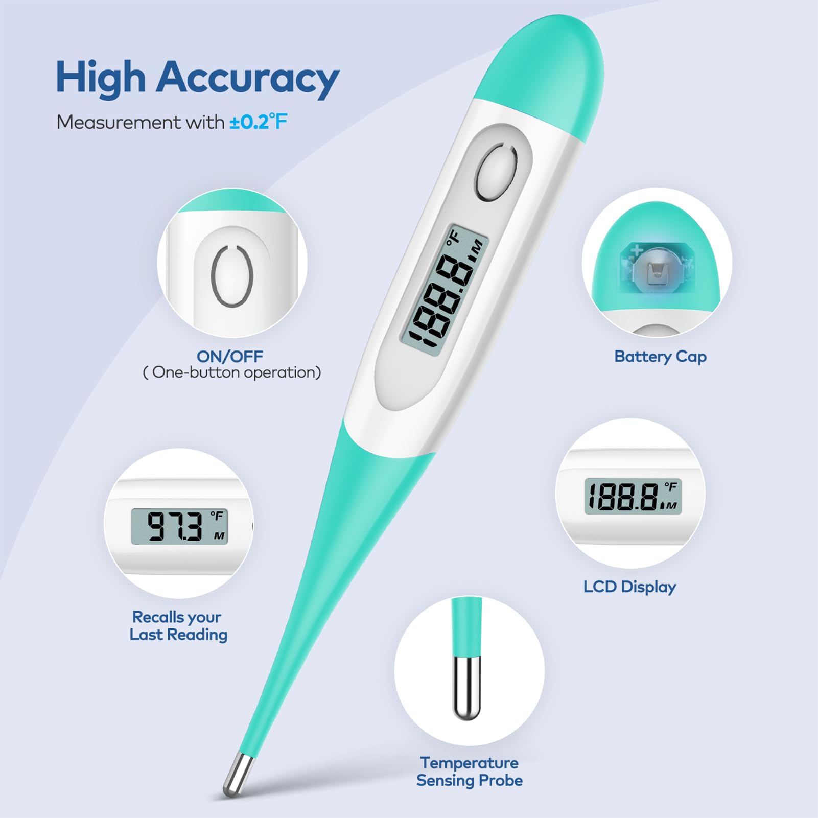 Bundle of Thermometer for Fever, Oral Thermometer for Adults