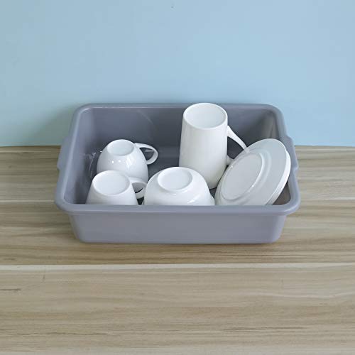 Bringer 4-Pack Gray Commercial Bus Tubs, 8 L Small Plastic Bus Box