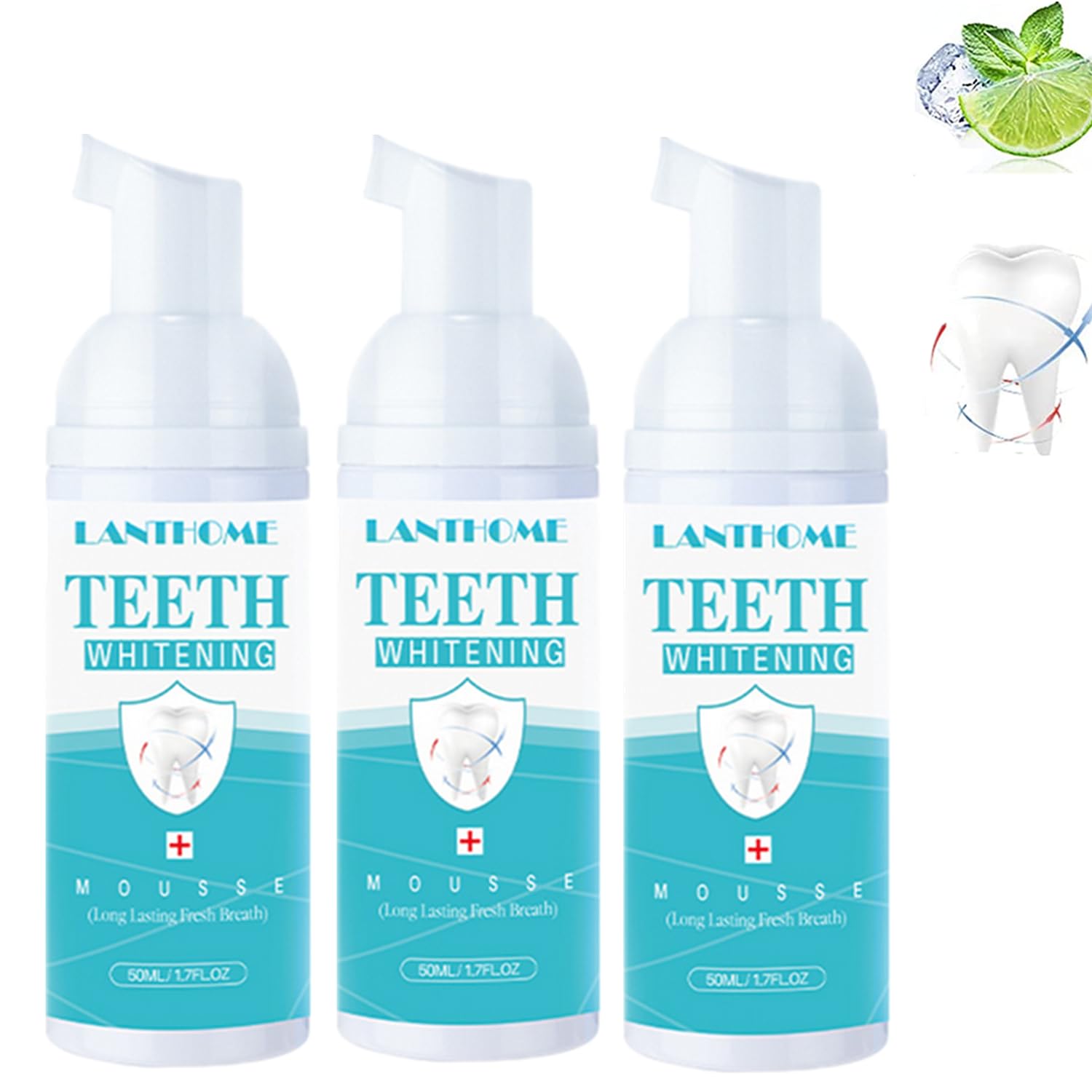 3PCs Teeth Whitening Mouthwash, Calculus Removal, Healing Mouth Ulcers, Eliminating Bad Breath, Prevents and Treats Cavities,Tooth Regeneration(50ml)