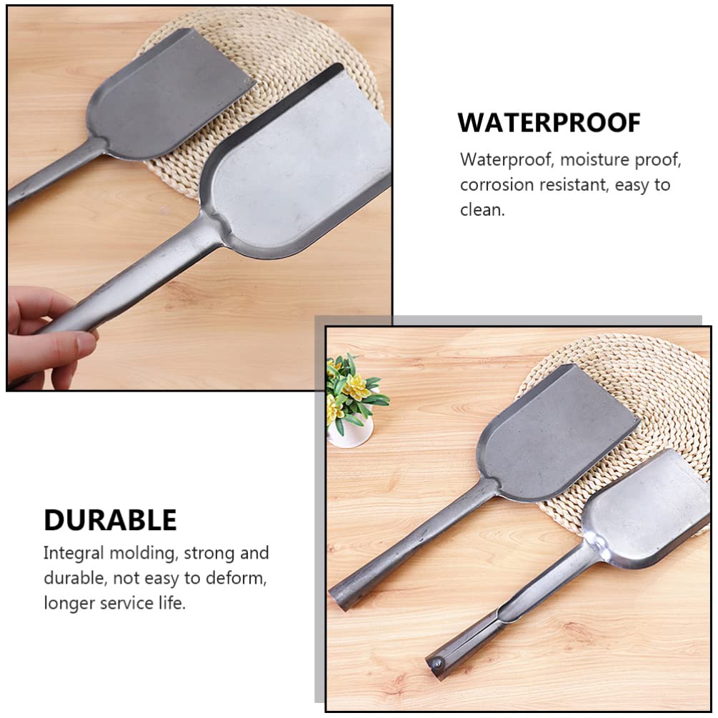 Cabilock 2Pcs Long Ash Shovel Handheld BBQ Charcoal Ash Poker Scoop Oven Ash Shovel Mini Dust Pan for Wood Stoves Campire Fireplace