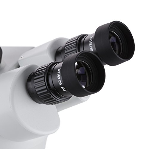 AmScope SM-4B Professional Binocular Stereo Zoom Microscope, WH10x Eyepieces, 7X-45X Magnification, 0.7X-4.5X Zoom Objective, Double-Arm Boom Stand