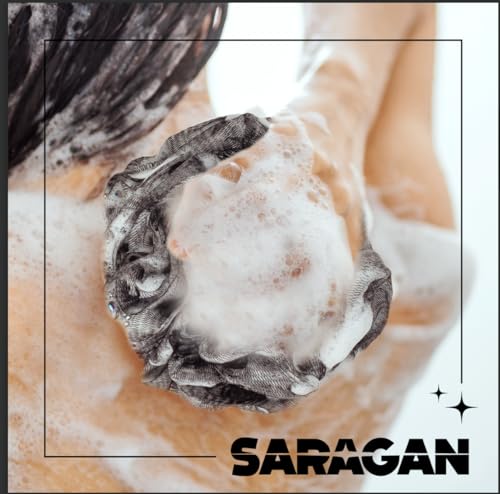 Saragan Activated Charcoal Shampoo - Natural Clarifying Shampoo w/Keratin, Argan & Jojoba Oils - Sulfate & Paraben Free Shampoo for Women and Men - Charcoal Detox Shampoo (16 oz) All hair types
