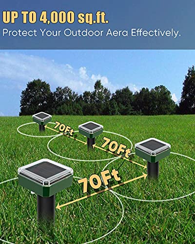 6 PK Solar Mole Repellent Outdoor Ultrasonic Gopher Control Spikes, Groundhog Repeller Snake Rodent Gopher Spikes Chaser Pest (6)