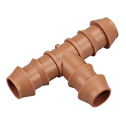 iMopo 21-Pack Drip Irrigation Universal Barbed Tee Fitting, Barbed Connectors for 1/2" Drip Tubing