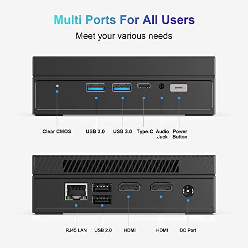 ALLIWAVA GX55 Mini PC Intel 11th Gen N5105(Up to 2.9GHz) Intel UHD Graphics Mini Computer,16GB RAM DDR4 512GB NVMe SSD Micro Desktop pc,2xHDMI and USB-C Triple 4K Outputs