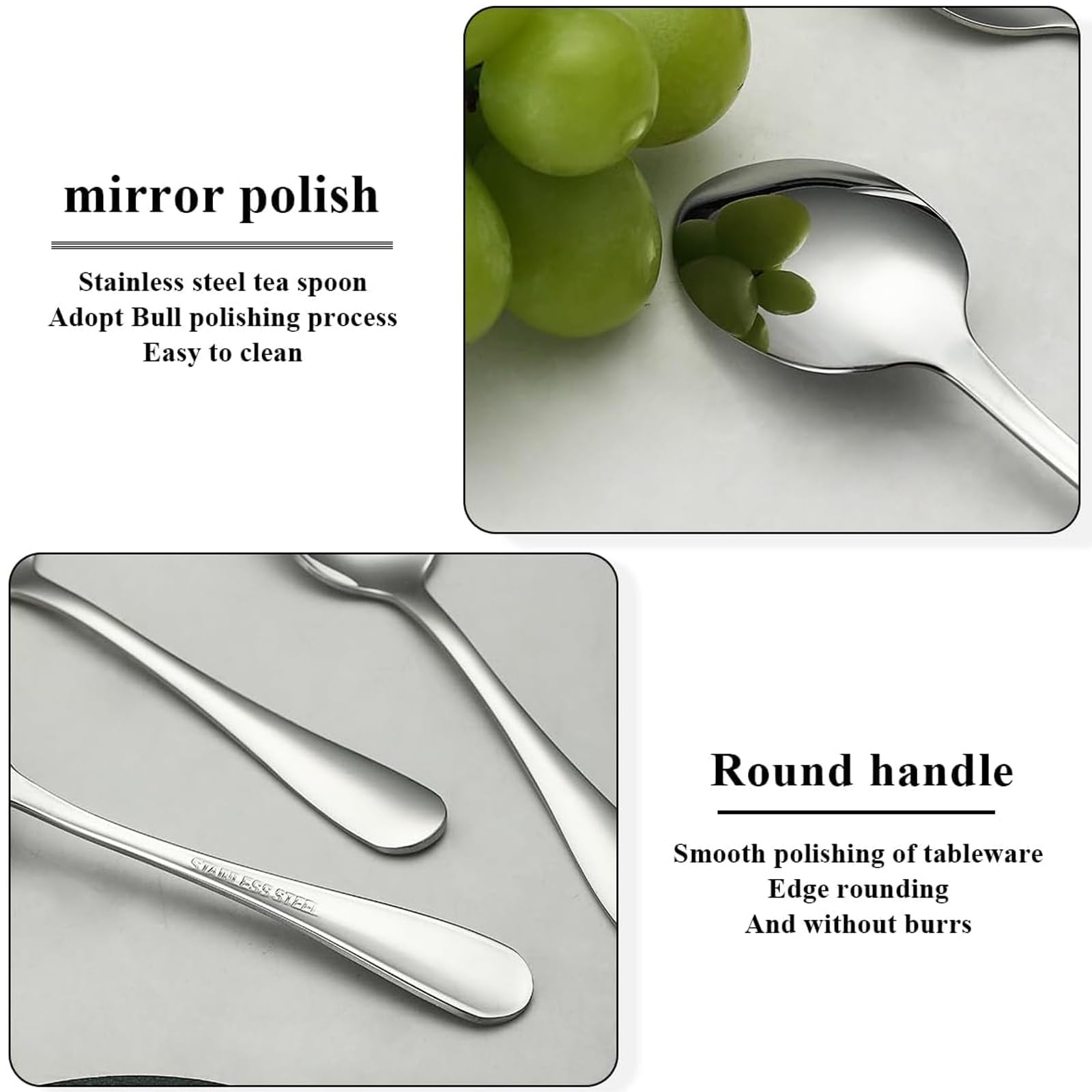8 Piece Demitasse Espresso Spoons,4.7 Inches,Mini Coffee Spoons, 18/10 Stainless Steel Small Spoons for Dessert, Set of 8,Dishwasher Safe (Silver)