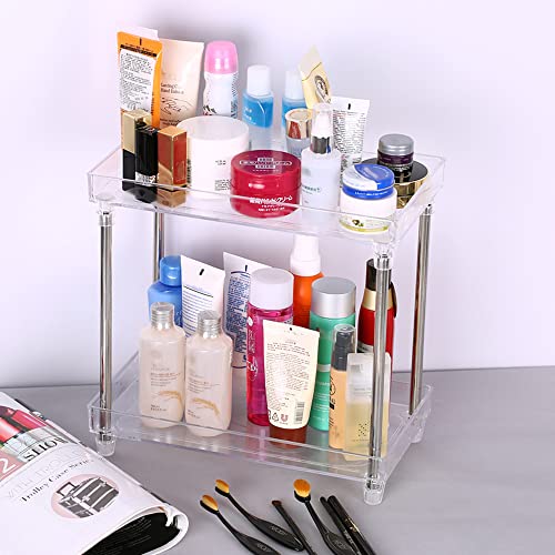Andoer Two Tiered Organizer, 2 Tier Bathroom Organizer Countertop, Tier Organizer for Bathroom Vanity Countertop