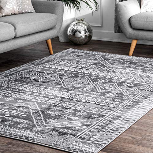 nuLOOM Frances Moroccan Area Rug, 3' x 5', Grey