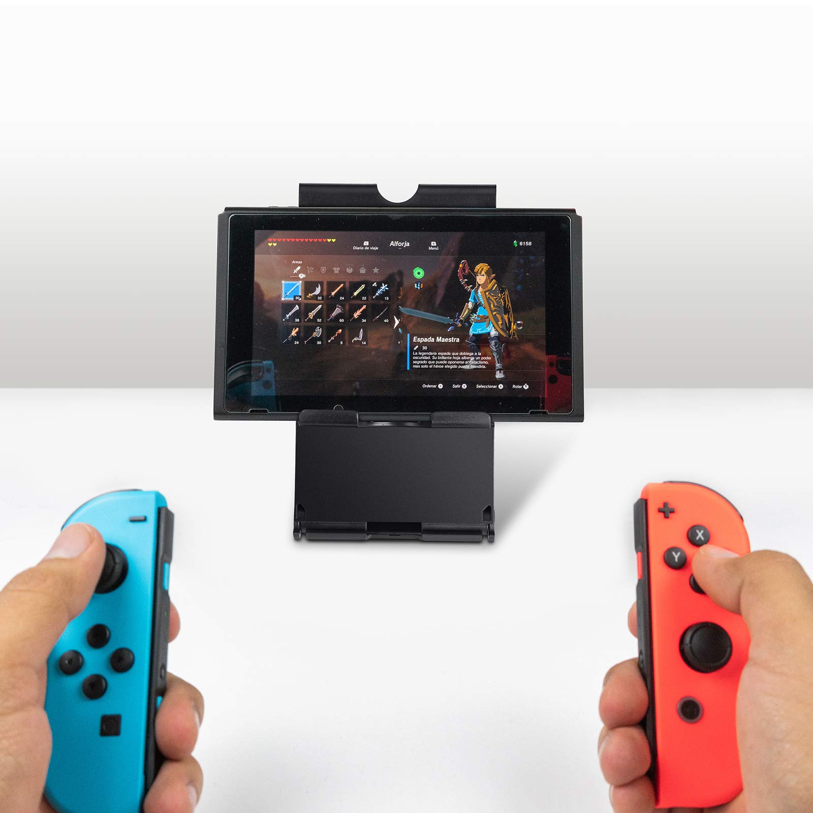 2 Pieces Basics Playstand Portable Compact Play Stand Mount Compatible with Nintendo Switch Console Cell Phone Black