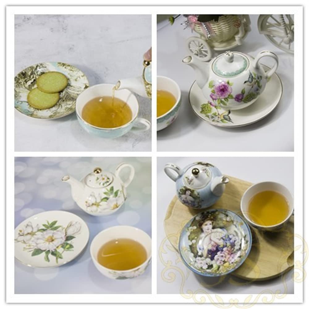 7 Colors Ceramic Tea Kettle Large Floral Colorful Teapot with Handle, Retro Hot Water Cluttered Kettles, No Whistling (Deer)