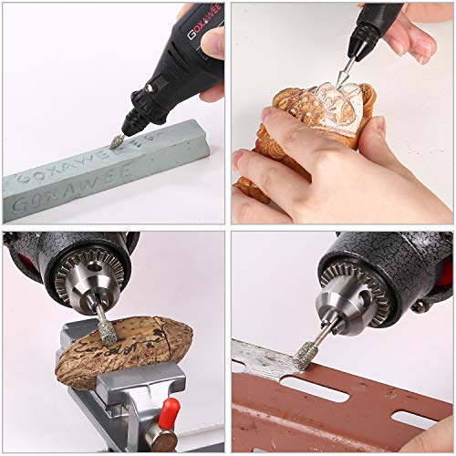 60 Grit 20Pcs ๐๐ถ๐ฎ๐บ๐ผ๐ป๐ฑ ๐๐๐ฟ๐ฟ ๐ฆ๐ฒ๐ - GOXAWEE Rotary Grinding Burrs Engraving Bits Set with 1/8-inch Shank, Diamond-Coated Stone Carving Accessories Bit Universal Fitment for Rotary Tools