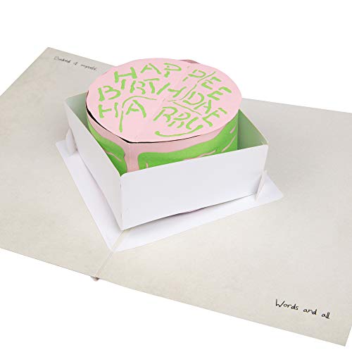 Harry Potter Hagrid Happy Birthday Cake Pop-Up Greeting Card - Deluxe Handcrafted Pop Up Card - 5 x 7