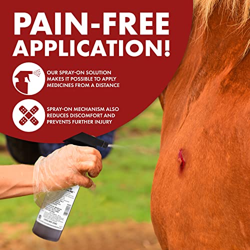 Topical Wound Spray Refill Bottle with Spray Trigger 16 oz - Wound Care Spray for Faster Healing of Scrapes, Cuts, and Wounds - Spray Solution for Equine, Pets, and Other Farm Animals