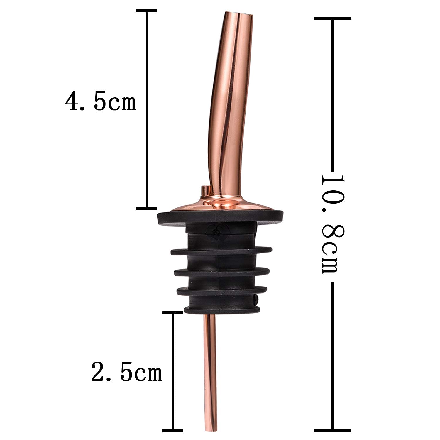 24 Pcs Stainless Steel Liquor Pour Spouts Set, Liquor Bottle Pourers with Rubber Dust Caps for Pours Liquid, Olive Oil, Wine, Vinegar (Rose Gold-24 Pack)