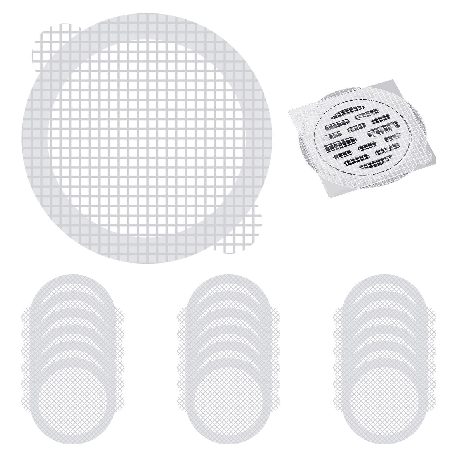 24 Pack Disposable Shower Drain Hair Catcher for Shower, Hair Stopper for Shower Drain Hair Catcher Mesh Stickers for Bathtub, Bathroom, Kitchen