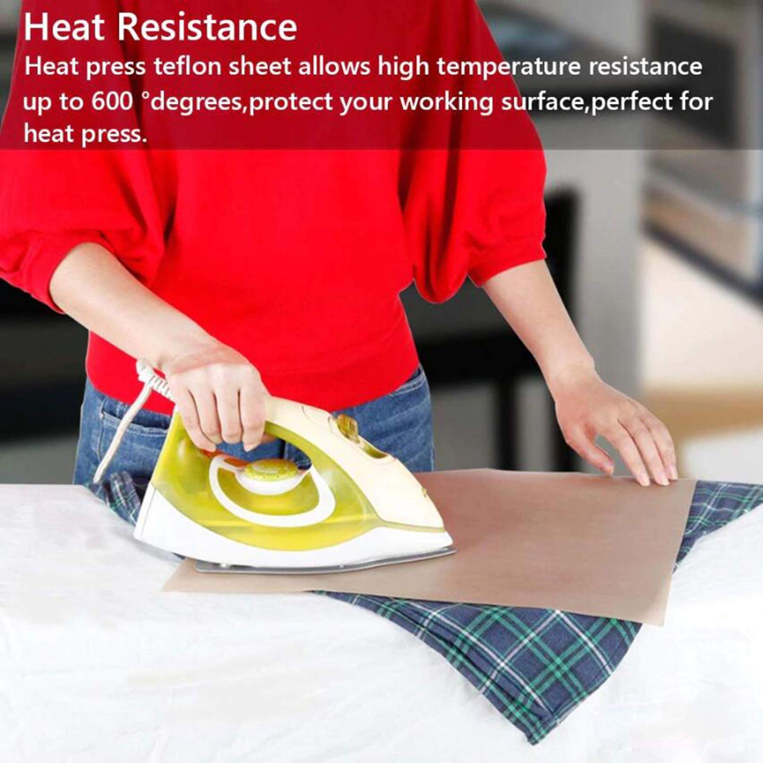 3 Pack PTFE Teflon Sheet for Heat Press Transfer Sheet 16" x 12" Non Stick Heat Transfer Paper Washable Reusable Heat Resistant Baking Sheets Craft Mat (Brown)