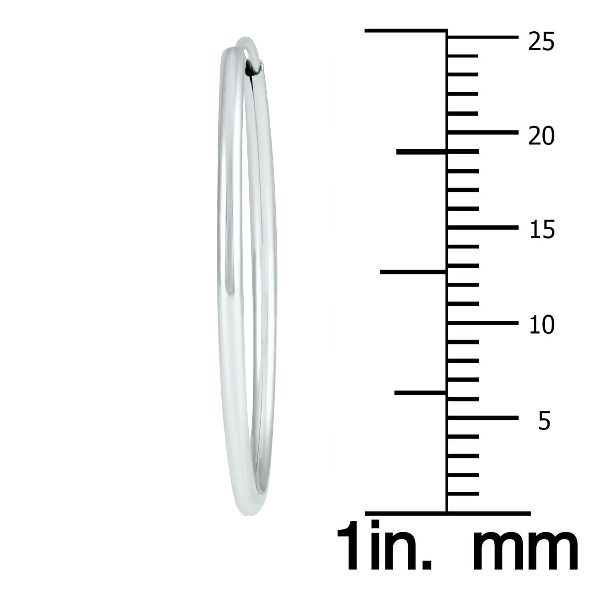 25MM Endless Hoop Earring in 14k White Gold