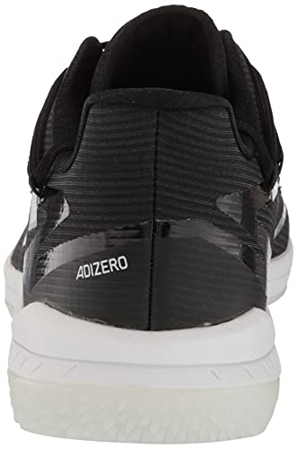 adidas Men's Adizero Afterburner 8 Turf Baseball Shoe, Black/Silver Metallic/White, 11.5