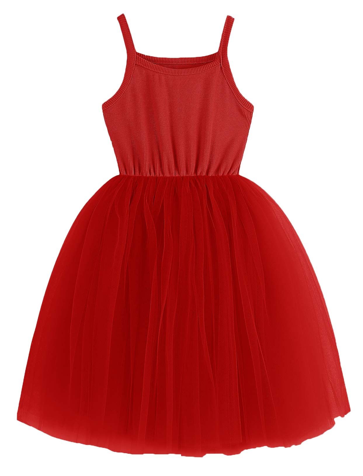 BTGIXSF Baby Girls Tutu Dress Toddler Sleeveless Tulle Dress Princess Infant Party Dresses 1580 Red 4T