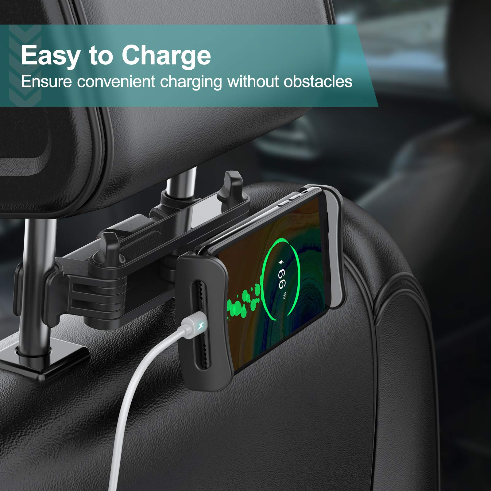 Klsniur Tablet Headrest Holder, Car Backseat Seat Mount Holder Universal 360° Rotating Adjustable for 6"-10.5" Tablet iPad iPad Air iPad Mini,Samsung Galaxy
