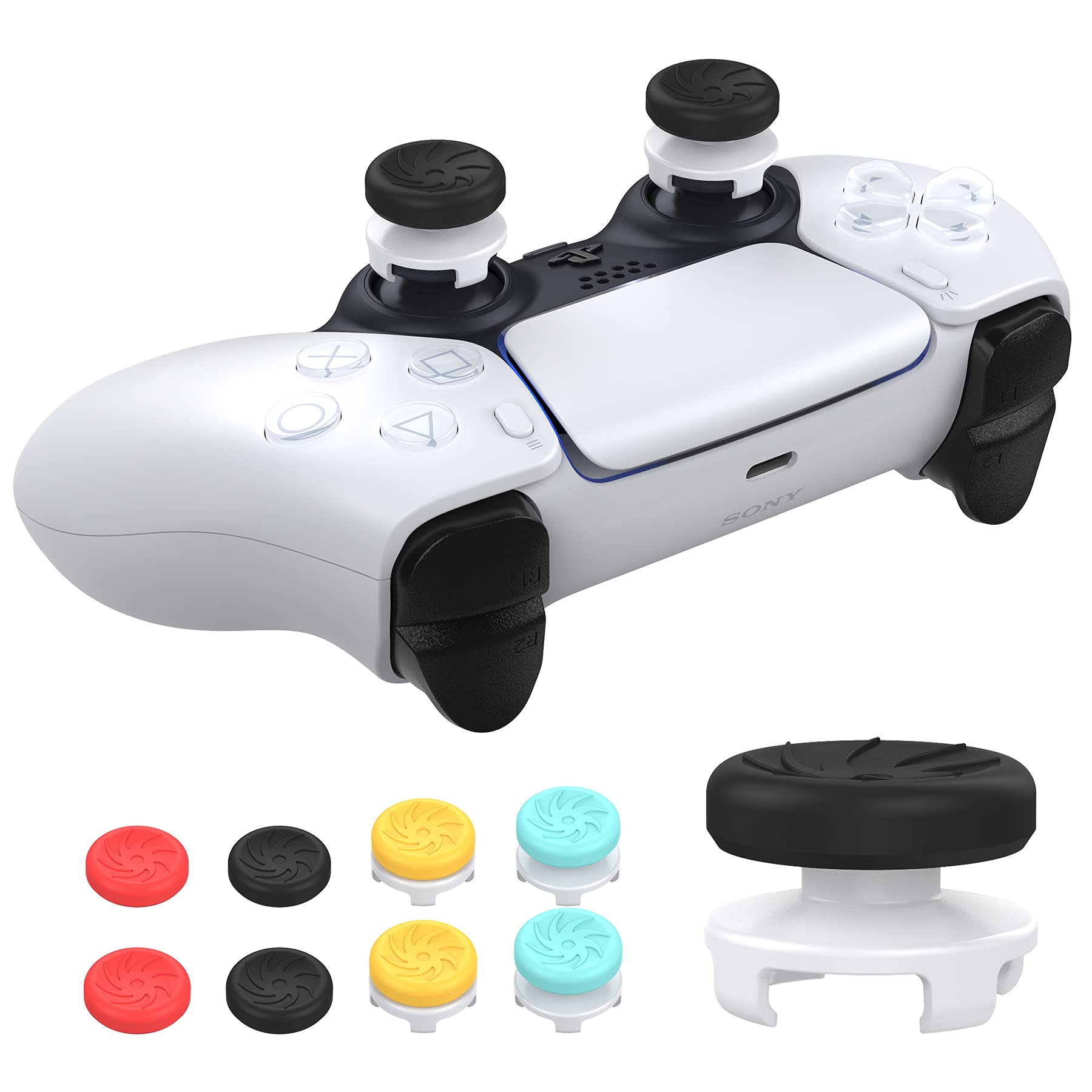 4 Pairs 8 Pcs Silicone Cap for PS5, Silicone Thumb Grips Caps Cover Analog Stick,Game Controllers Compatible with Playstation 5 (2-Flywheel)…