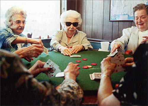 Avanti Press Elderly Women Playing Poker America Collection Funny : Humorous Birthday Card for Her : Woman