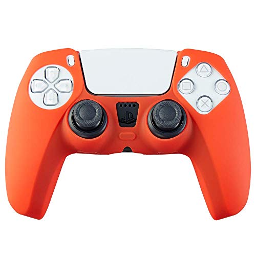 3 Pack Silicone Controller Skin Cover, Anti-Slip Protector Case for Sony PS5 Playstation 5 Controller with 8 Thumb Grips (Black Blue Red)