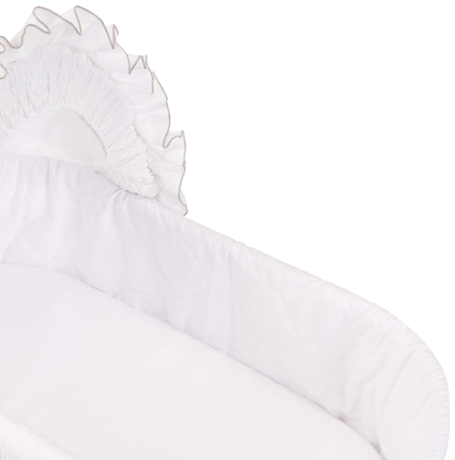 Baby Doll Bedding Drake Linen Look Bassinet Skirt/Hood Cover, Grey