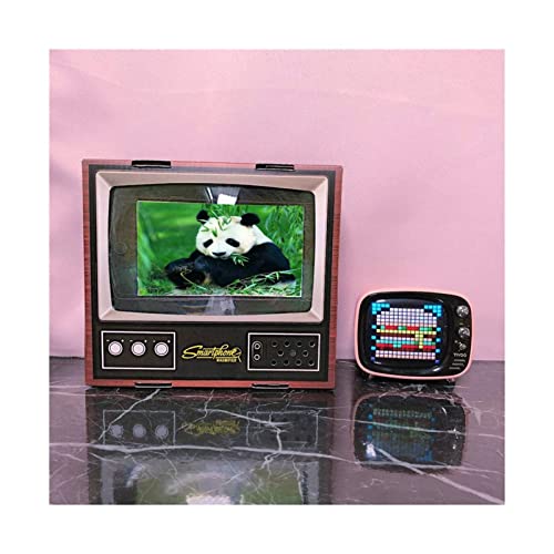 HD 3D Mobile Phone Screen TV Magnifier Amplifier Mini Retro Small 8 Inches Magnifying Glass with Foldable Holder Stand for Any Smartphone Movie Video