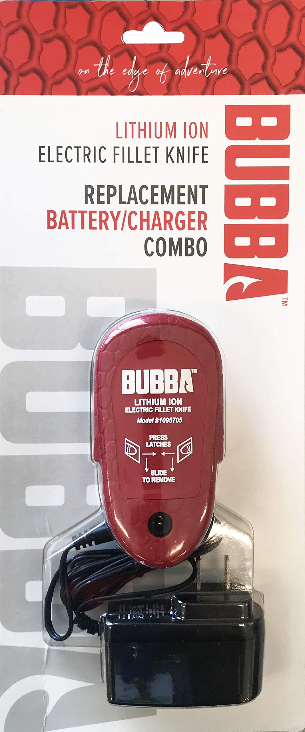 BUBBA Lithium Ion Replacement Battery and Charger Combo for Cordless, Rechargeable EFK, Red