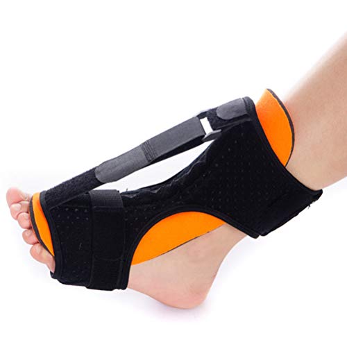 Alomejor Foot Brace, Adjustable Drop Foot Brace Foot Up Orthotic Brace Night Splints (Orange)