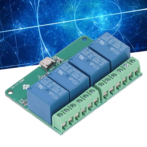 4 Channel Relay Module, Send Serial Commands USB Relay Expansion Board Overcurrent Protection Intelligent Control for PC