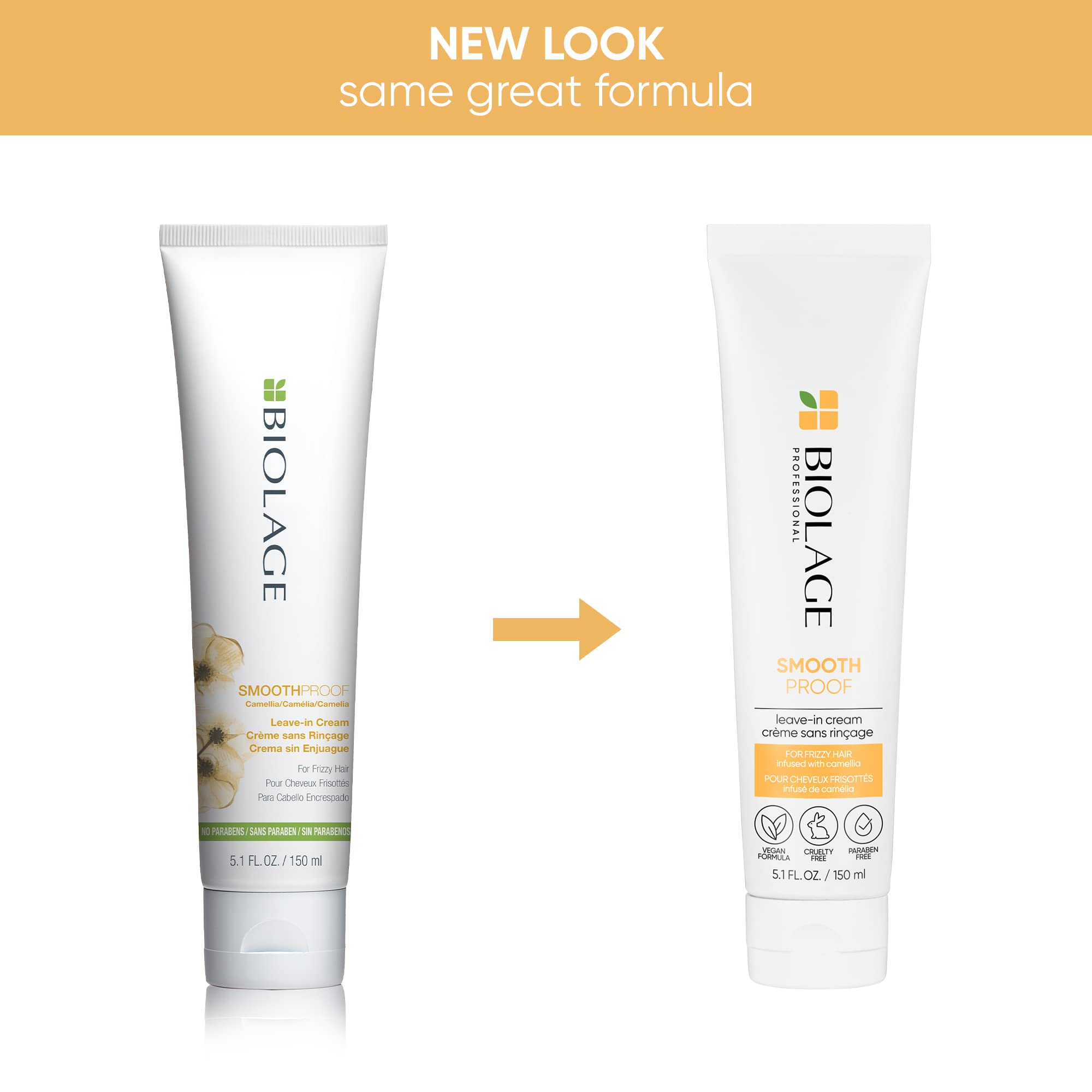 Biolage Smooth Proof Leave-In Cream | Controls Frizz, & Detangles for Smoother, More Manageable Hair | Paraben-Free | For Frizzy Hair | 5.1 Fl Oz