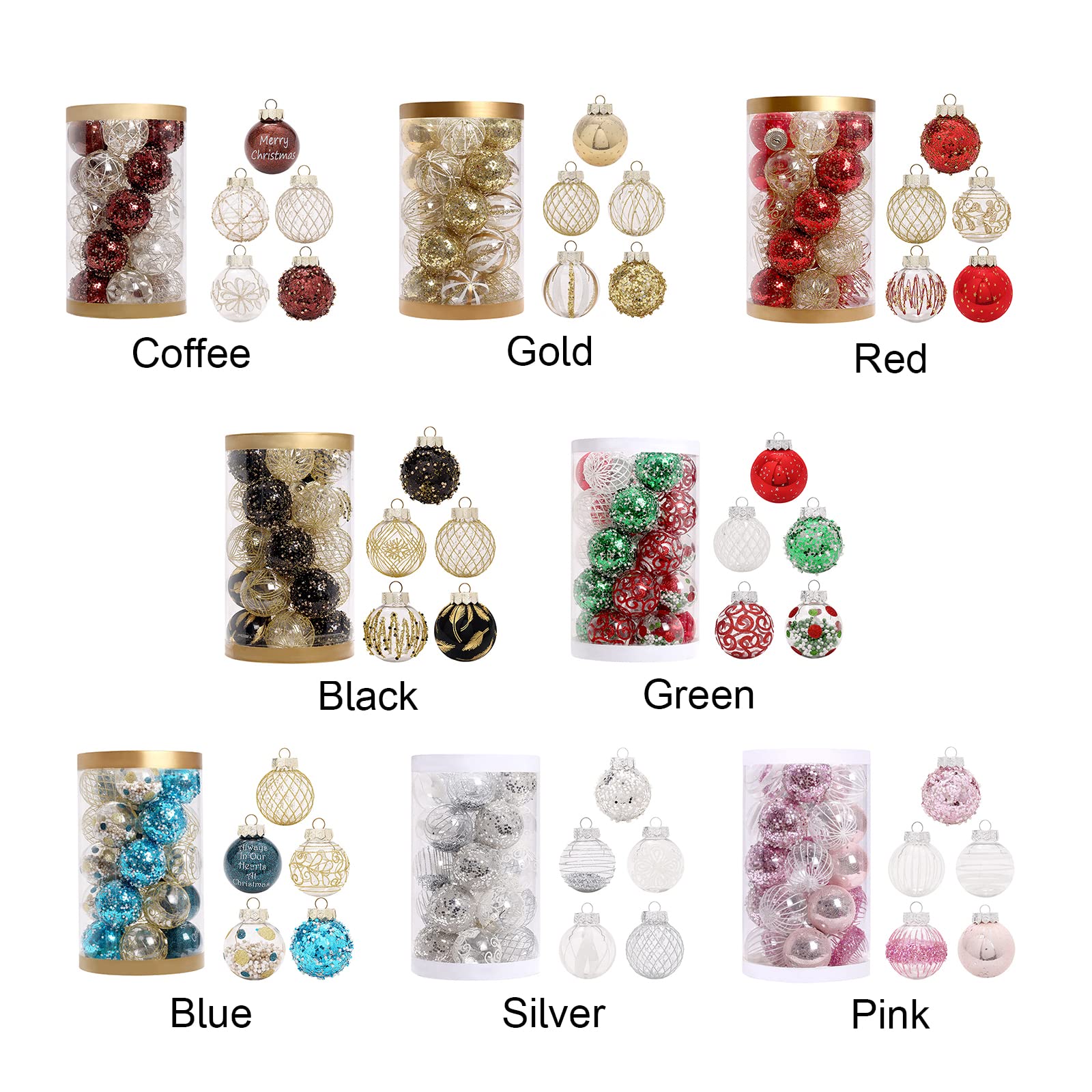 25PCS Christmas Balls Ornaments, Mini Ball Christmas Decorations for Xmas Christmas Tree, Shatterproof Christmas Tree Decorations Hanging Ball Set for Holiday Wedding Party Decoration(#1)