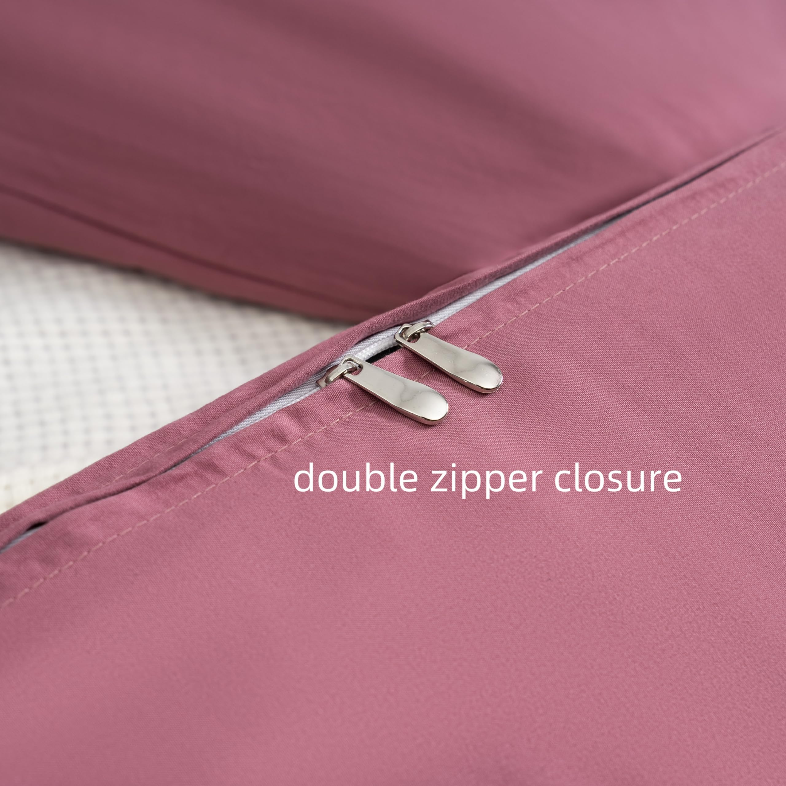 L&son Duvet Cover Set 3 Pieces All Season Warm Breathable and Soft Material Brushed Microfiber 3 Pieces - Queen Size Rose Pink