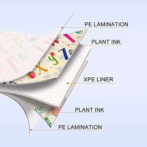 Foam Crawling Mat Baby Folding Play Mat Kids Reversible Extra Large Non Toxic Waterproof Infants Rug Toddler for Picnic Outdoor Playroom