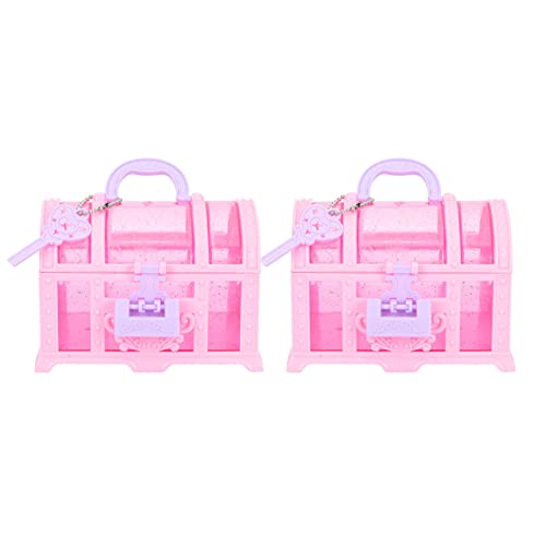 Alipis Treasure Trinket Chest Girl 2Pcs Kids Jewelry little girl treasure box pretend treasure box baby girl treasure chest Box Toy Princess Little Girl Jewelry Box