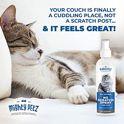 Mighty Petz Cat Repellent Spray for Furniture for Indoor and Outdoor Use β No Cat Scratching Spray β Alcohol Free Cat Deterrent β Cat Spray Behavioral Training Aid β Couch Protector, 8 oz