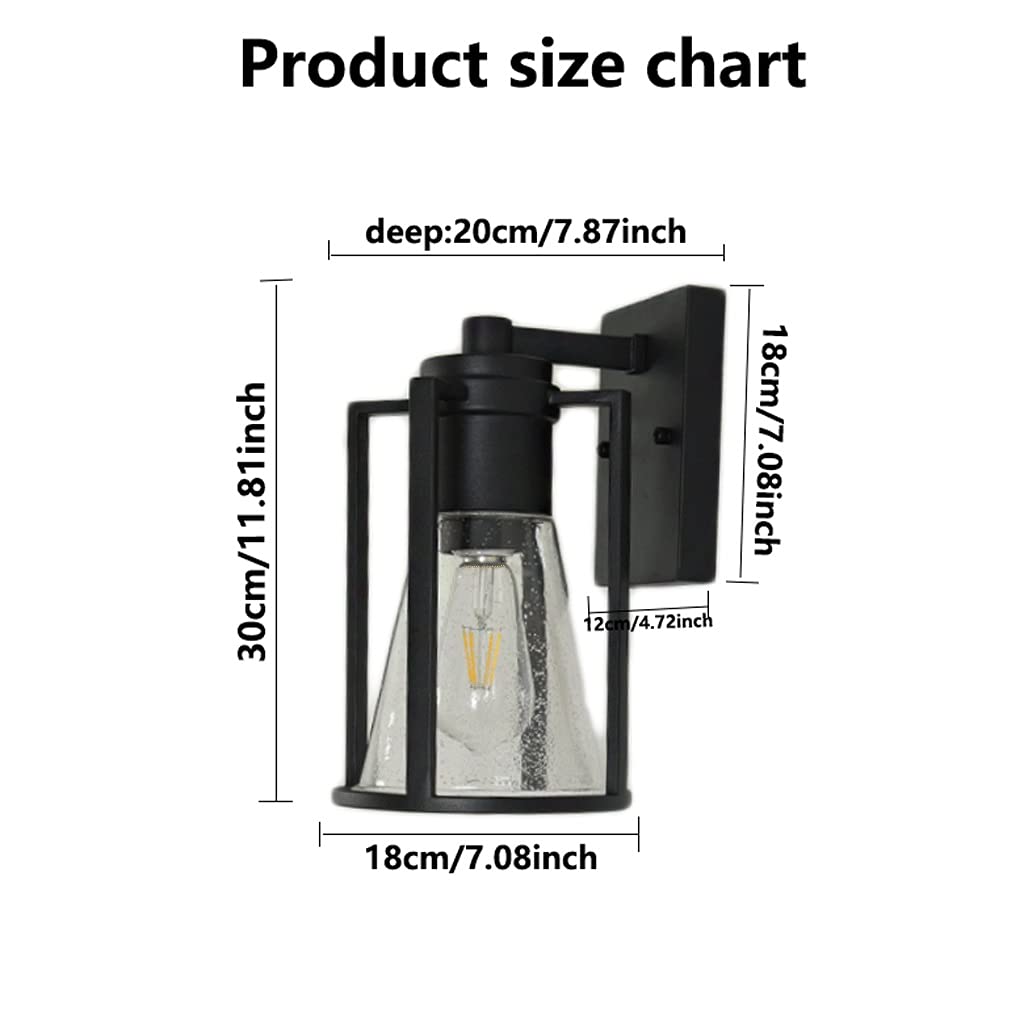 Black with 6W LED Bulb High Transmittance Lampshade Outdoor WallMounted Lamps,Waterproof and Rust Proof Exterior Wall Lamps,Suitable for Home Garden Terrace Wall Lamps Garage Front Door